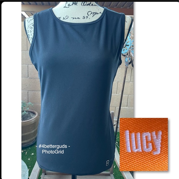 Lucy | Tops | Lucy Athletic Black Top With Side Mesh Inset Panels ...